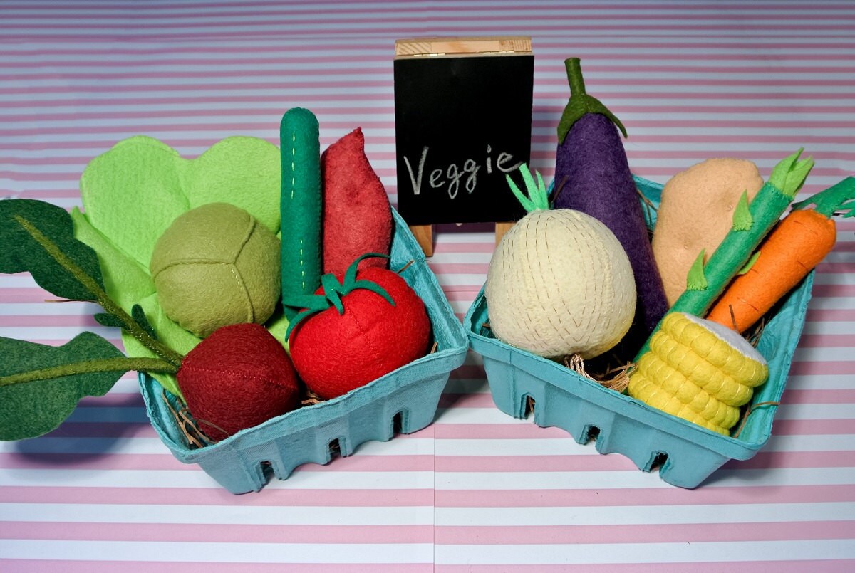 Felt Vegetable Set D. Felt Food, Felt Vegetable, Felt Toys, Toy Food ...