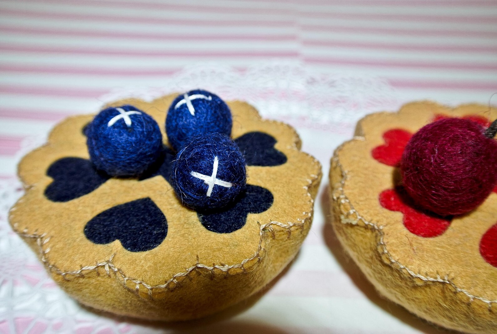 Felt Pie Set Blueberry Pie & Cherry Pie-set of 2. Felt Tart, Felt Pie ...