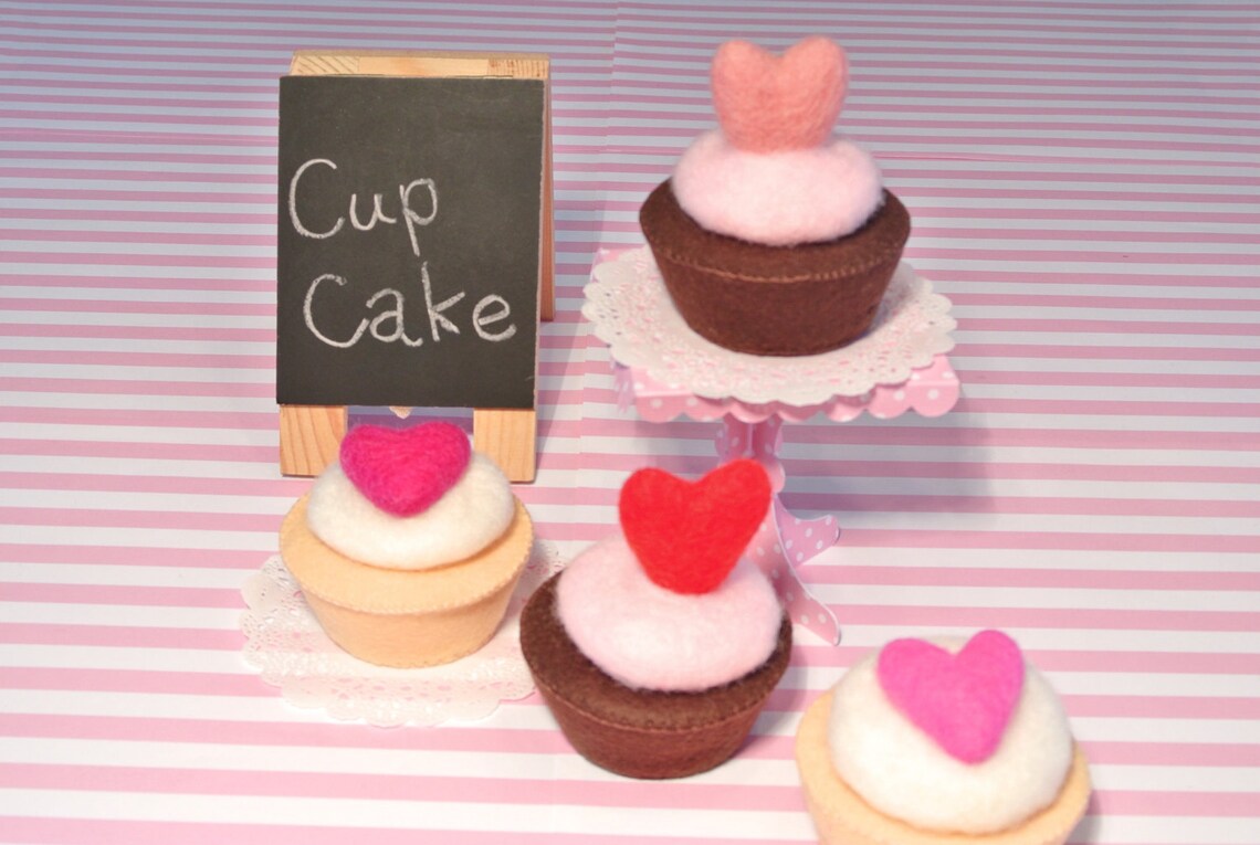 Felt Cupcake Heart Cupcake. Felt Food Felt Cupcake Felt - Etsy