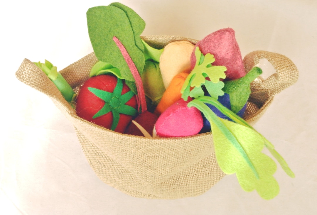 Felt Vegetable Set C-felt Food, Felt Vegetable, Toy Food, Play Food ...