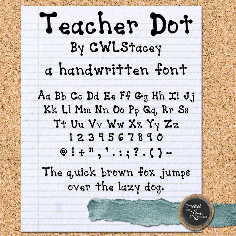 Teacher Dot Font | Handwritten Dotted Font| TTF File | OTF File ...