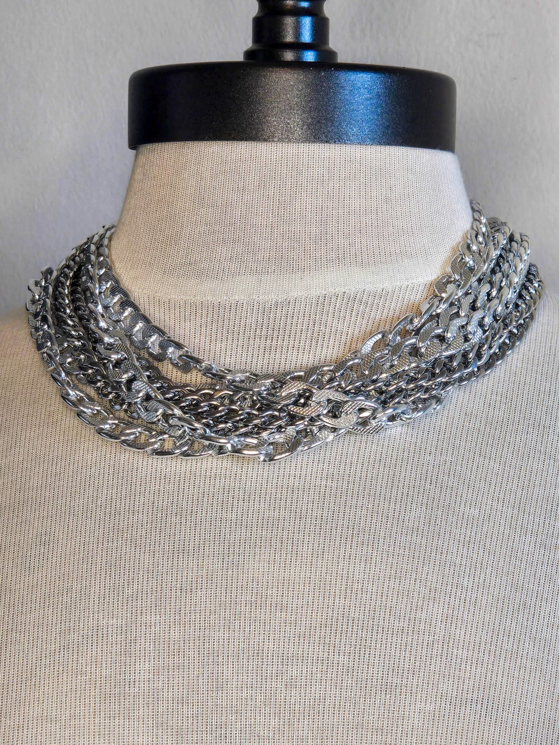 Chunky Silver Cuban Curb Chain Choker: Stainless Steel O-ring Necklace ...