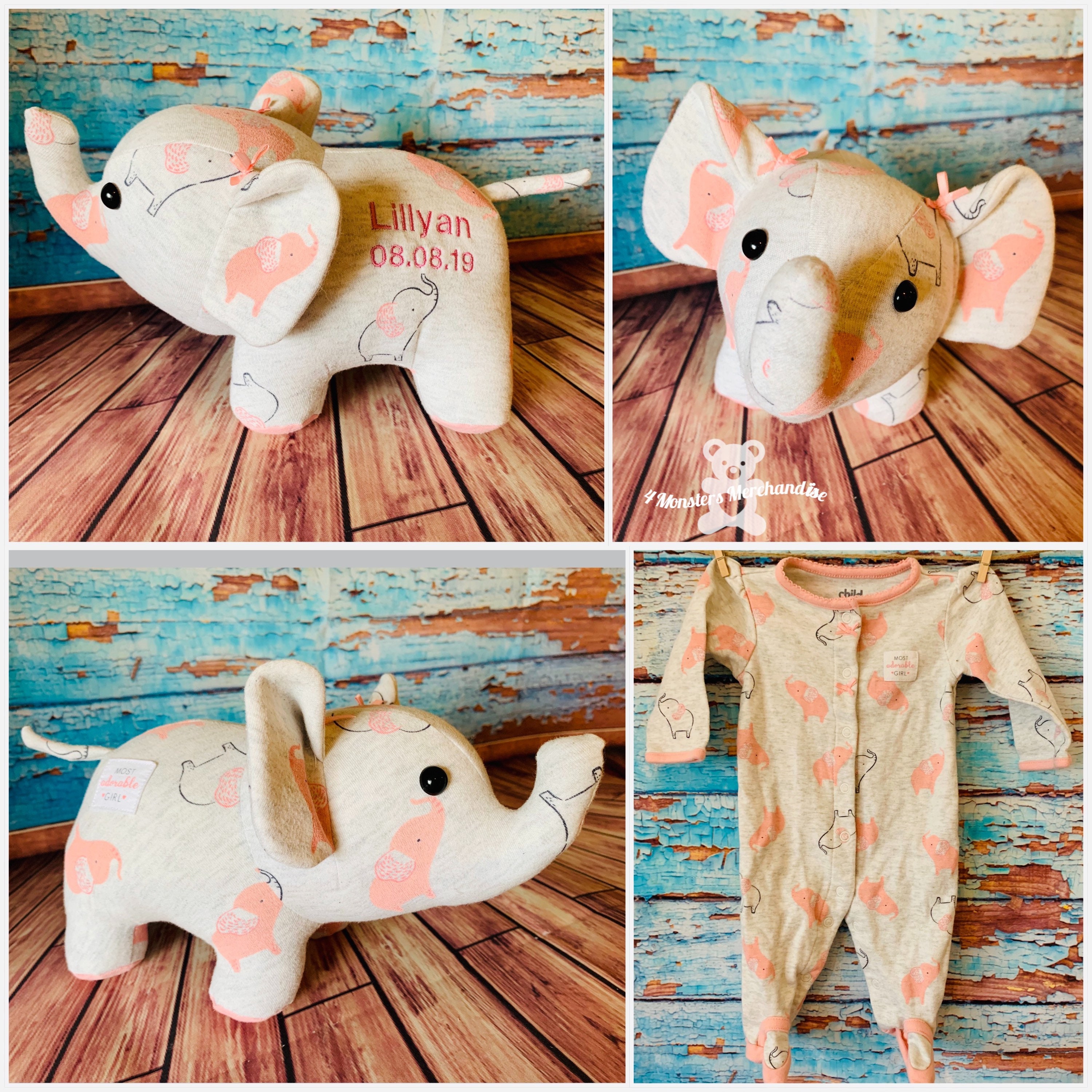 1 Sleeper Elephant Memory Bear Keepsake Bear Baby Clothes - Etsy