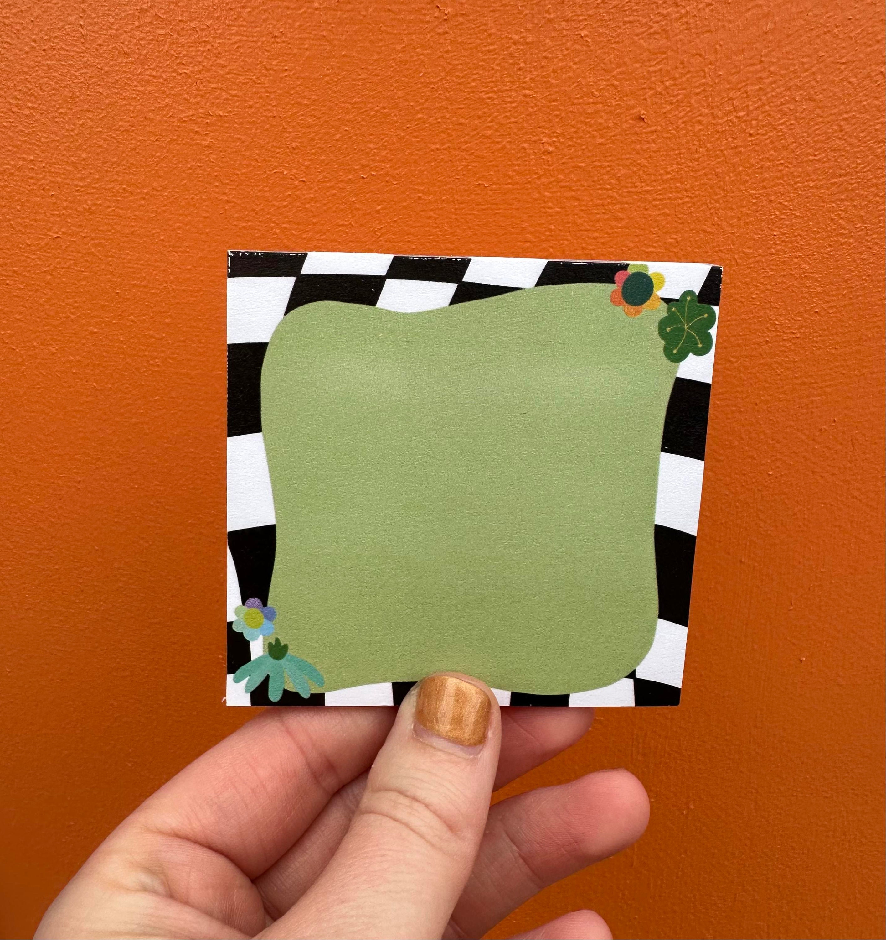 Retro Checkerboard Sticky Notes 50 Sheets - Etsy