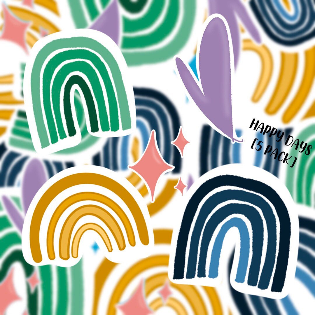 Holographic Rainbow Sticker Pack Happy Sticker Set Rainbow - Etsy