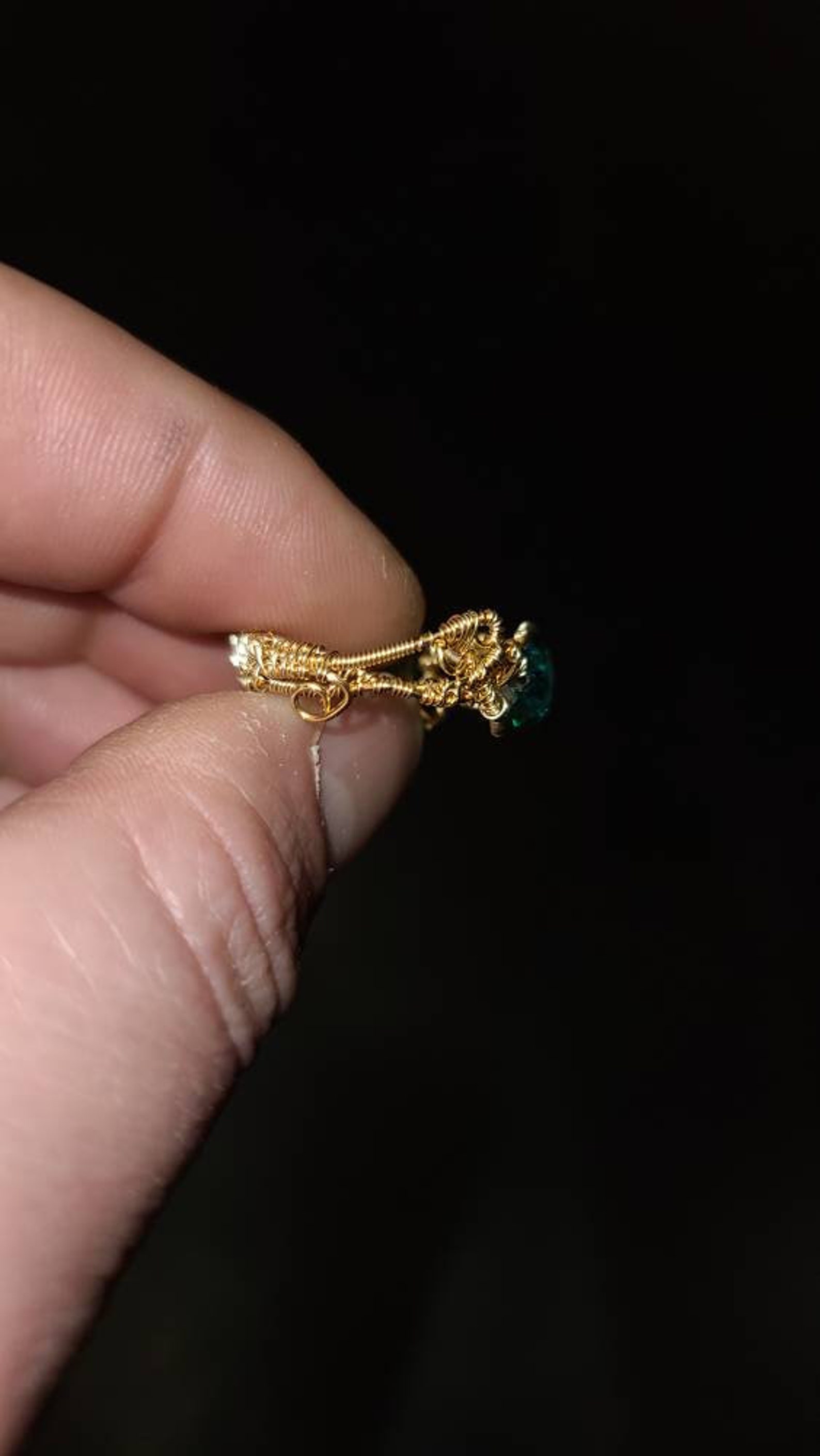 Gold wire ring with beads size 10 | Etsy