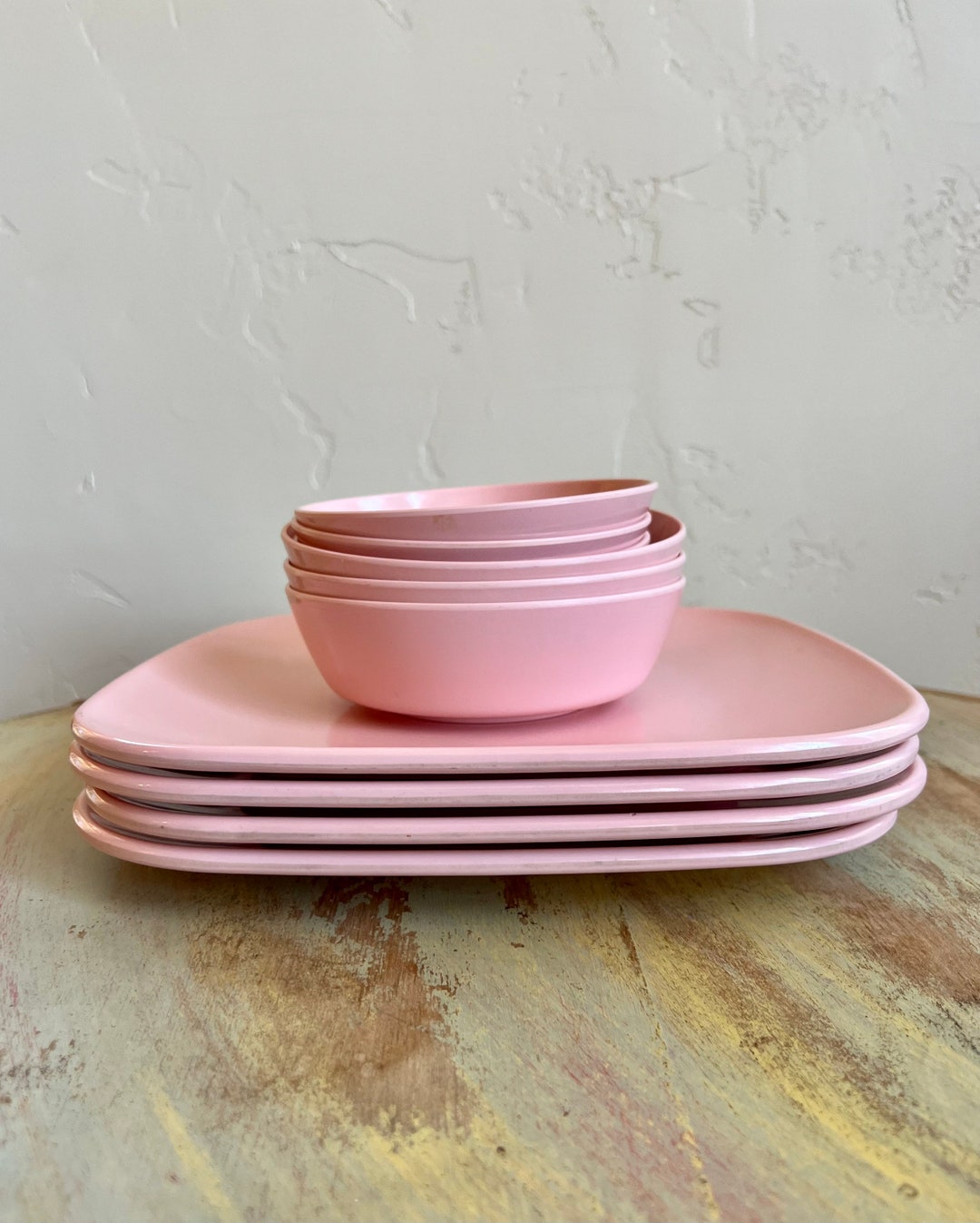 VINTAGE PINK MELAMINE Assorted Lot Retro Dining Set 1960s - Etsy