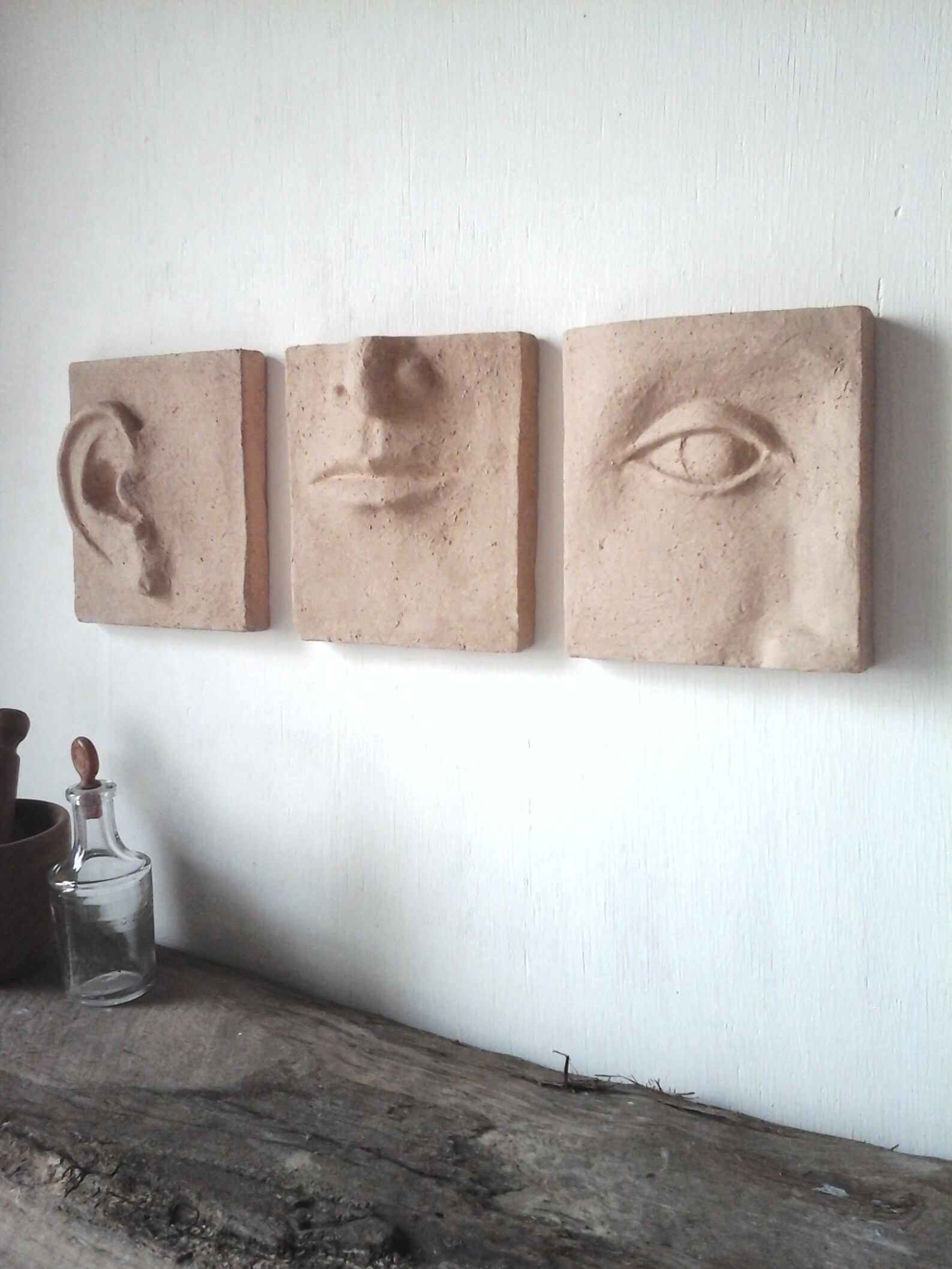 Terracotta Wall Art Ceramic Faces Set of Three Classic - Etsy