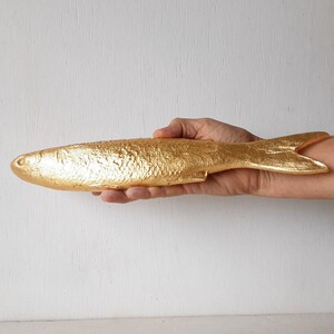 Gold Fish Sculpture, Ceramic Stunned Mullet With Gold Leaf Finish ...