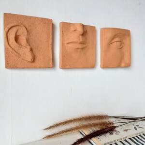 Terracotta Wall Art Ceramic Faces Set of Three Classic - Etsy