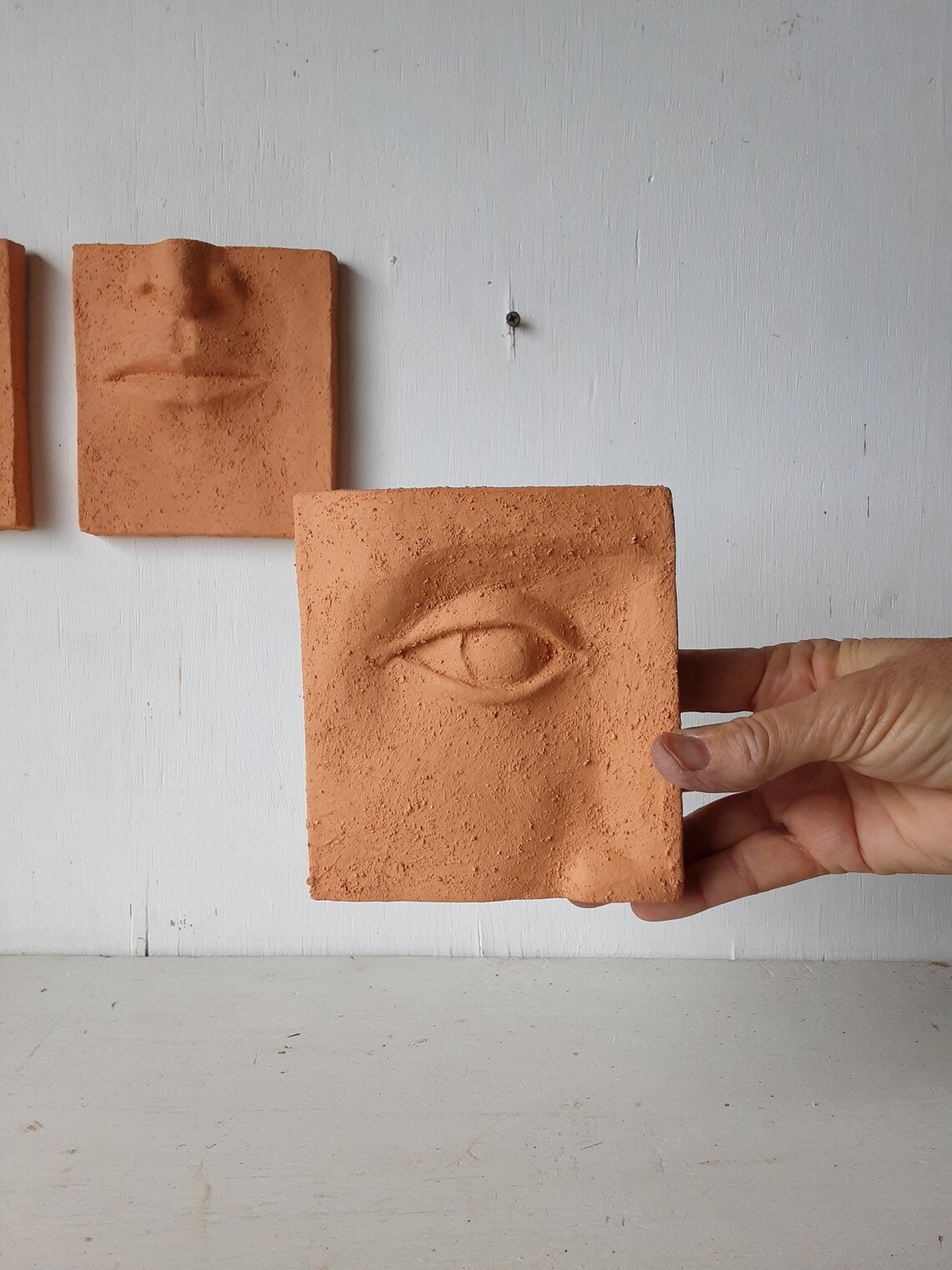 Terracotta Wall Art Ceramic Faces Set of Three Classic - Etsy