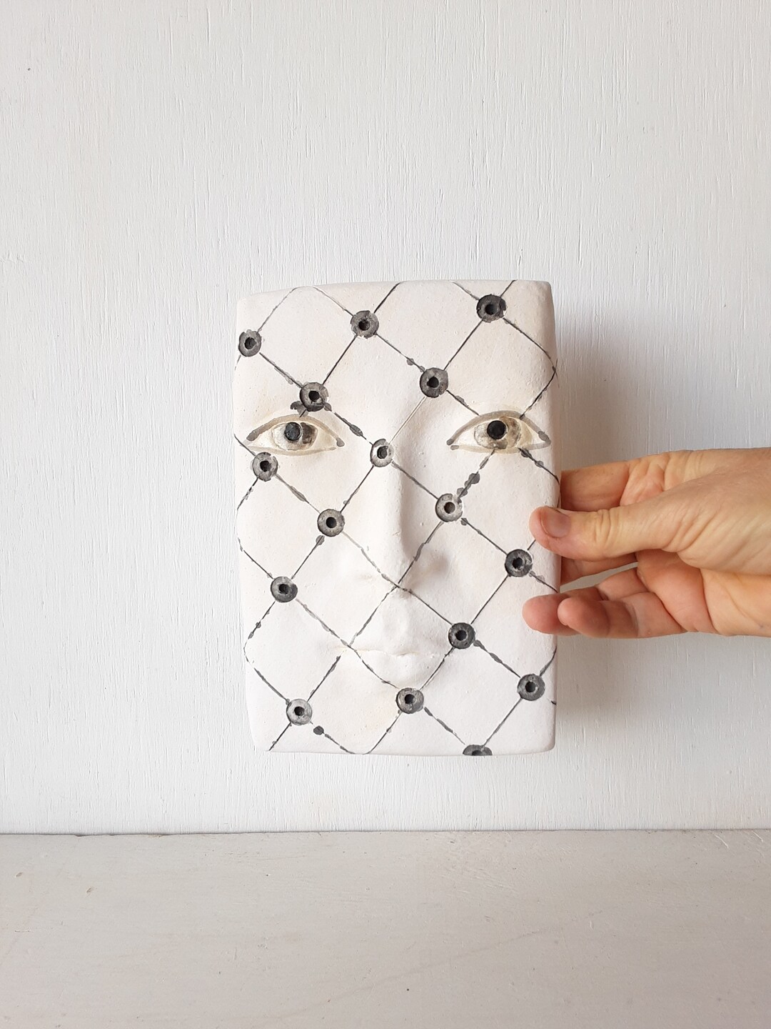 White Wall Mask Sculpture Modern Ceramic Wall Decor Female - Etsy