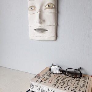 Pottery Wall Face Abstract Head Sculpture With Raised | Etsy