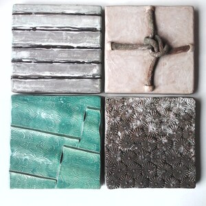 Rustic Wall Art, Square Ceramic Barnacle Sculpture in Earthy Colors ...