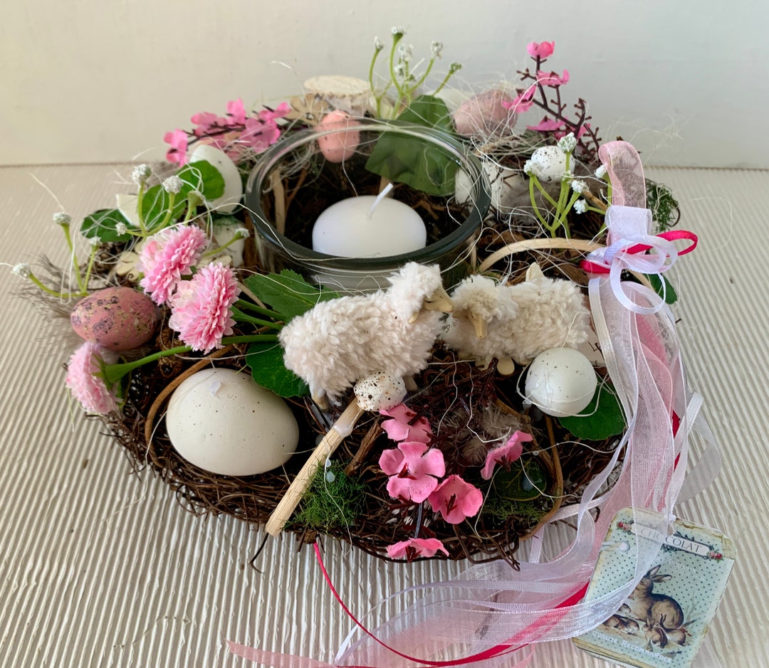 Easter/spring Candle Wreath - Etsy