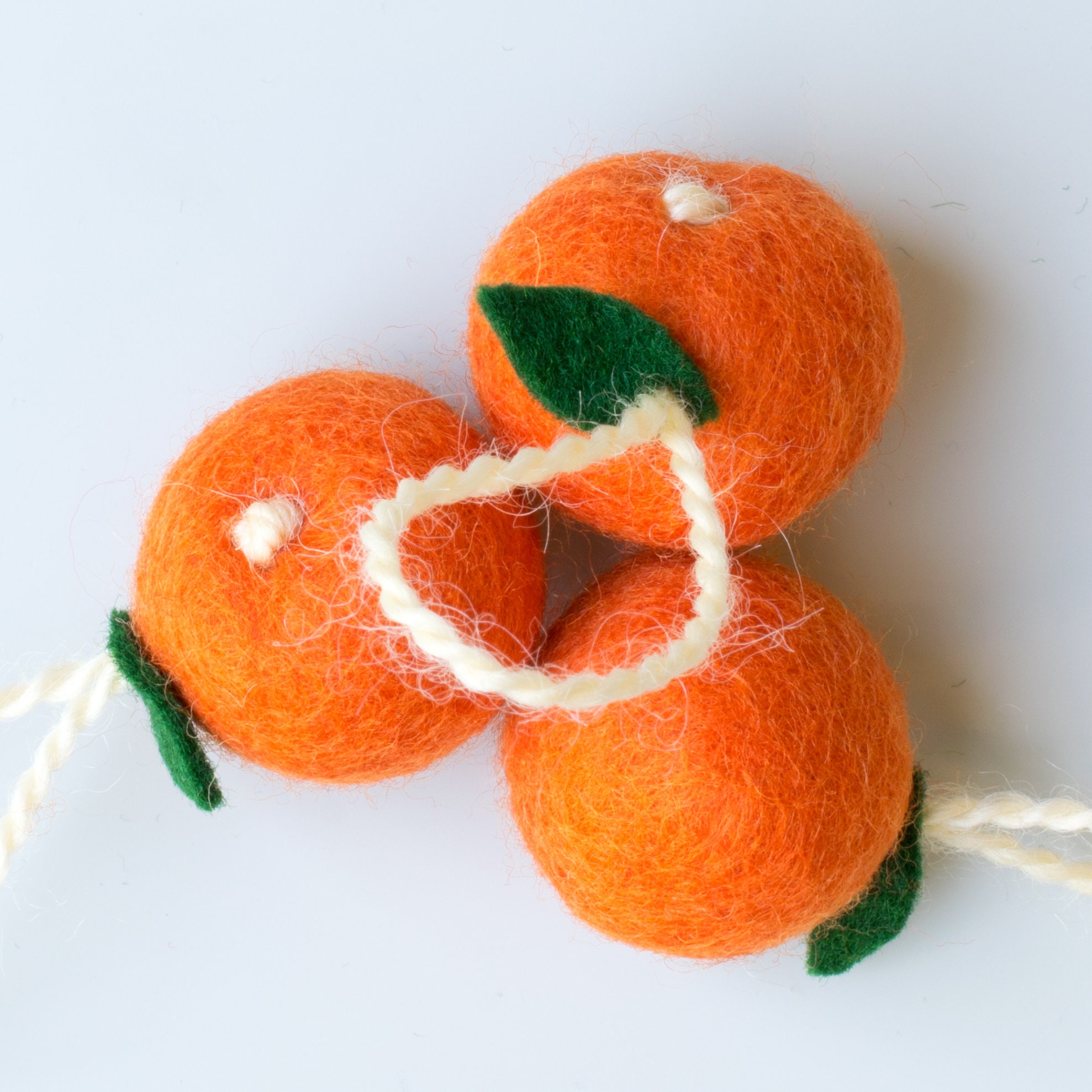 Mini Felt Orange Hanging Decorations. Set of Three Miniature - Etsy