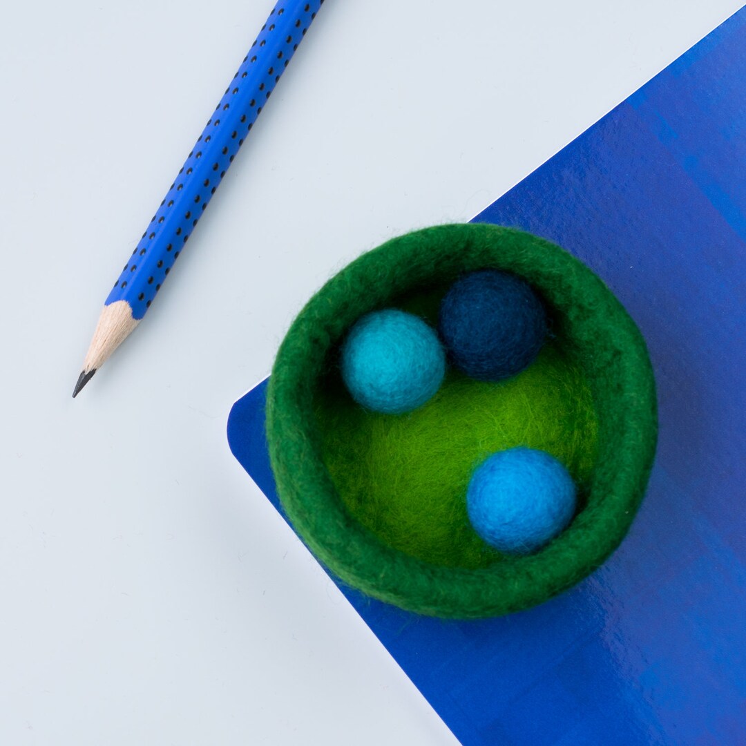 Felt Desk Tidy and Fidget Marble Gift Set, Office Stationary Desk ...