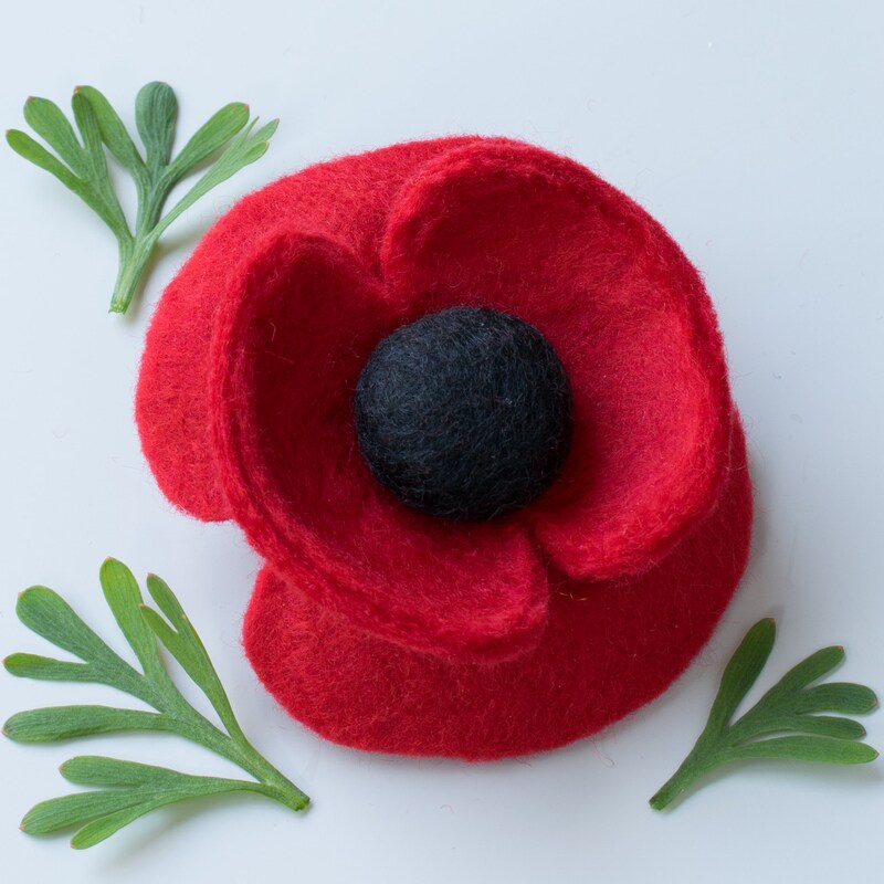 Felt Flower Poppy - Etsy