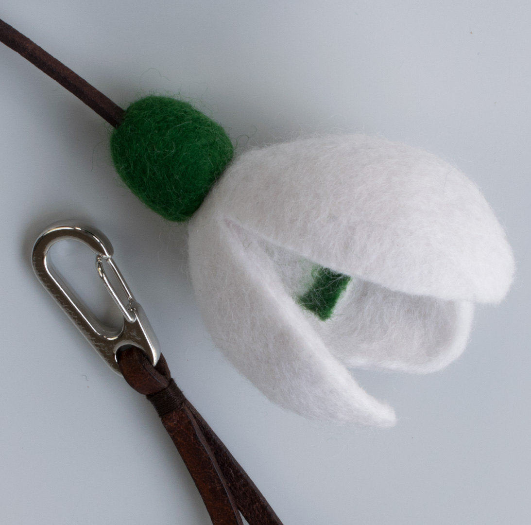 Felt Snowdrop Flower Tassel Bag Charm Merino wool felt | Etsy
