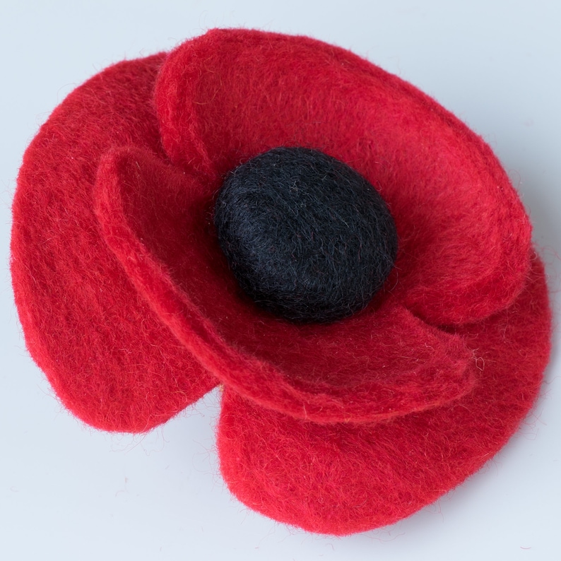 Felt Poppy Brooch Handmade Felted Merino Wool Red Flower - Etsy