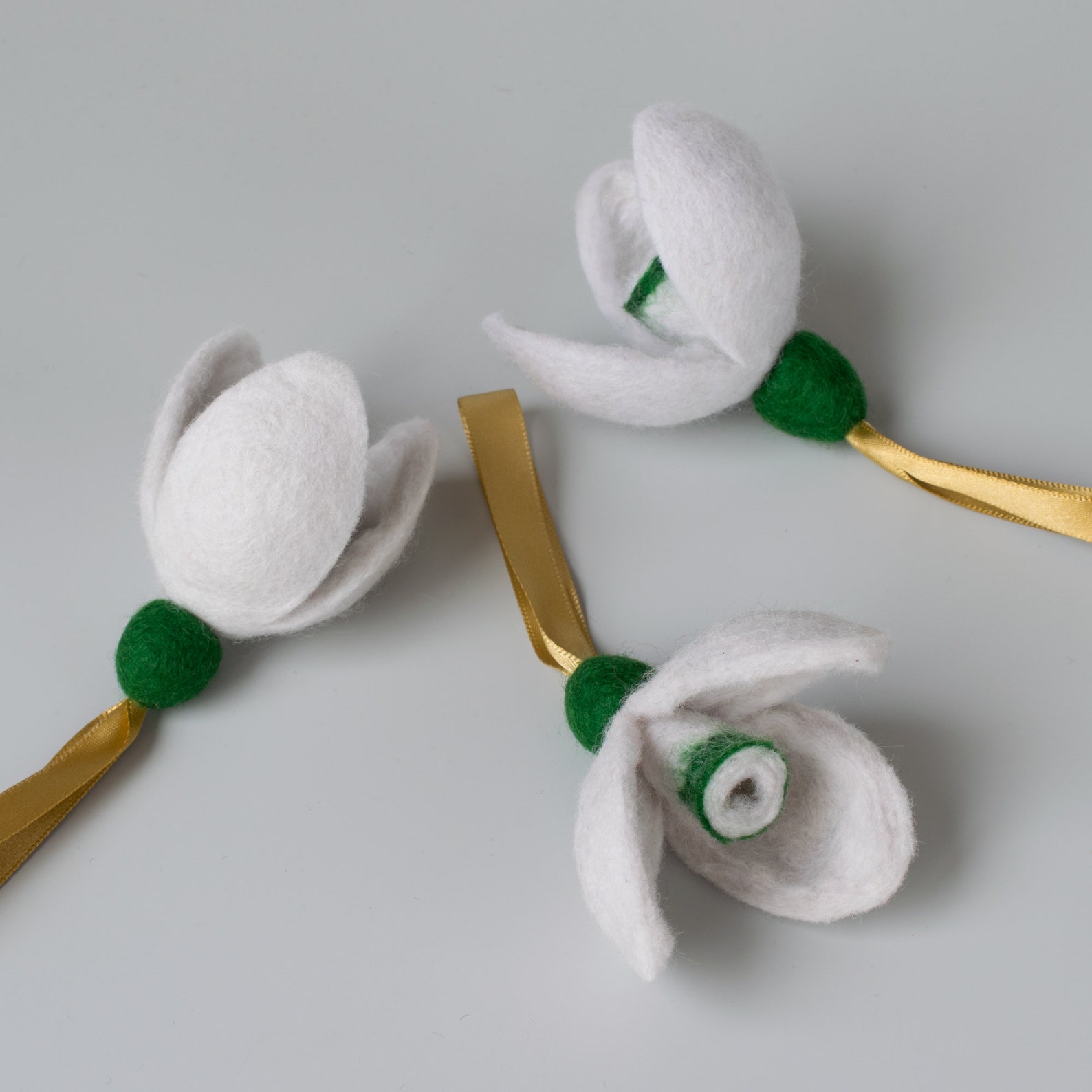 Felt Snowdrop Ornament Handmade Merino Wool Felt Flower - Etsy UK