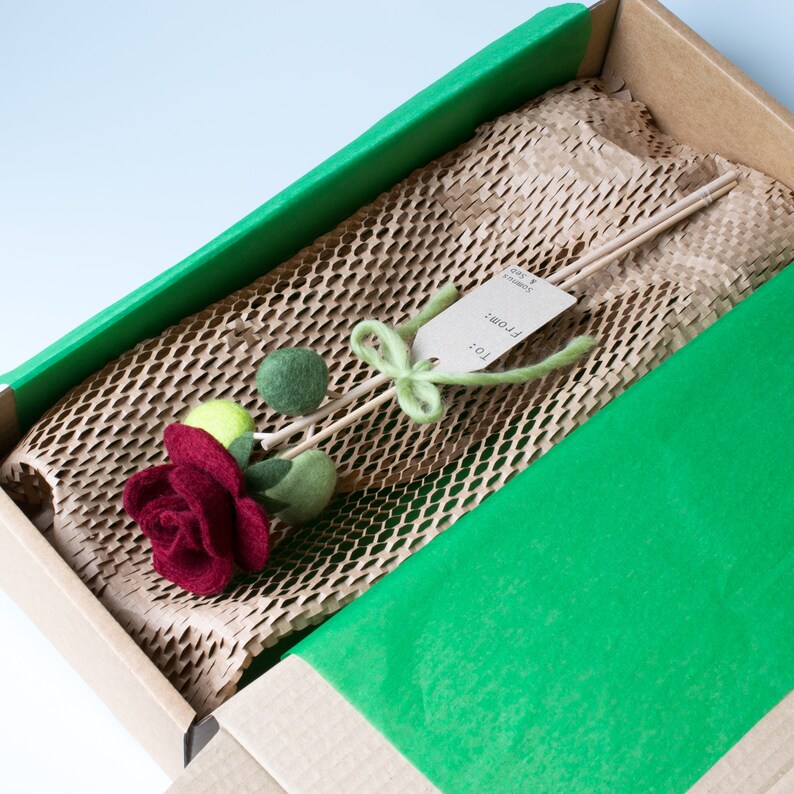 White Rose Forever Flower Handmade Natural Wool Felt Rose | Etsy