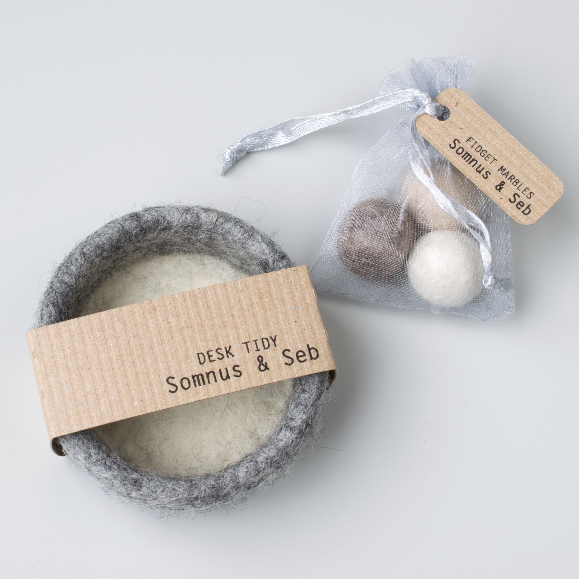 Cashmere Fidget Marble and Felt Desk Tidy Gift Set - Etsy