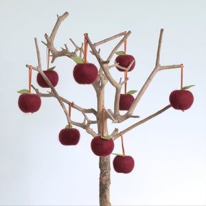 Felt Apple Set. Three Apple Hanging Decorations. Red Apple Christmas ...