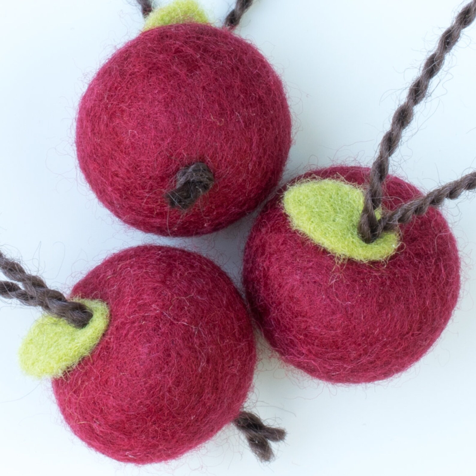 Mini Felt Apple Hanging Decoration Set of Three Miniature - Etsy UK
