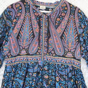 Florence Mini Dress Midnight Sapphire Paisley Floral Rayon - Etsy UK