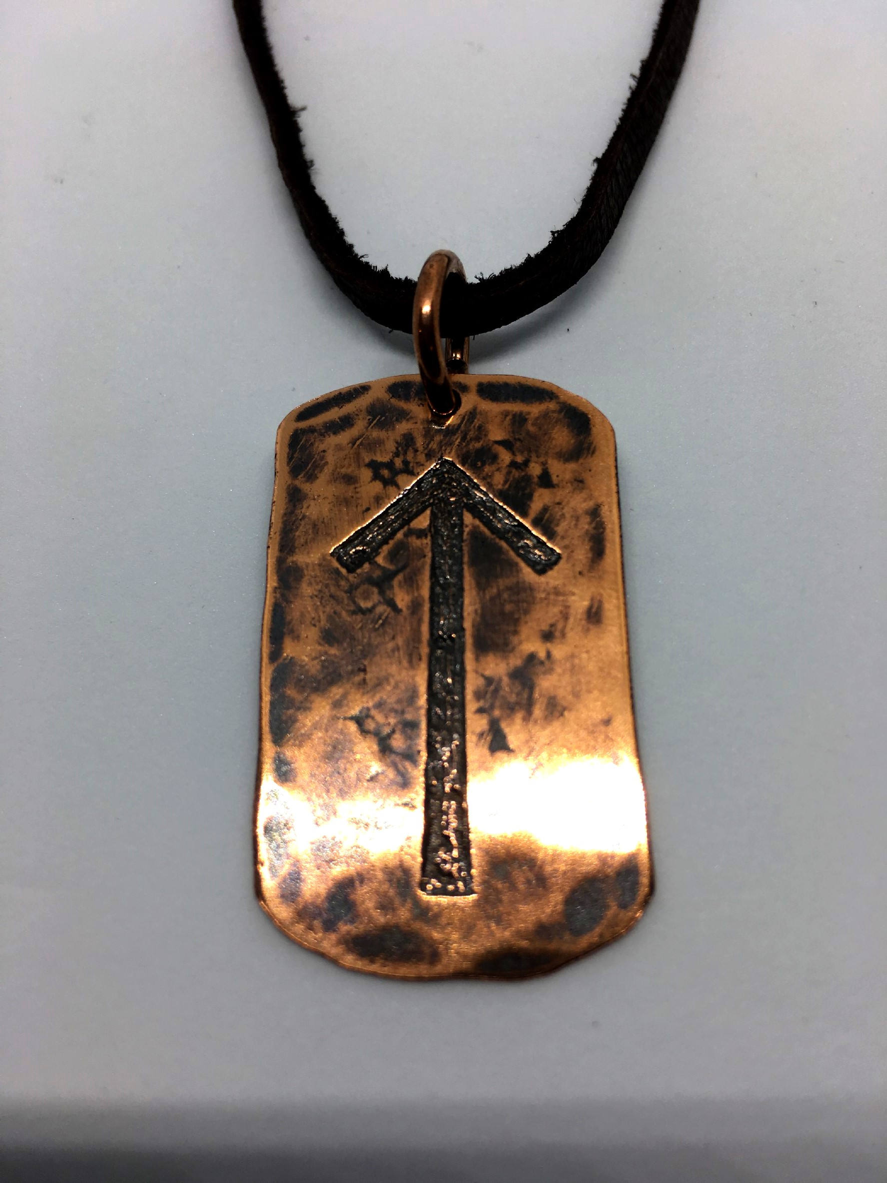 CHOOSE YOUR RUNE Copper & Leather Rune Talisman Elder - Etsy