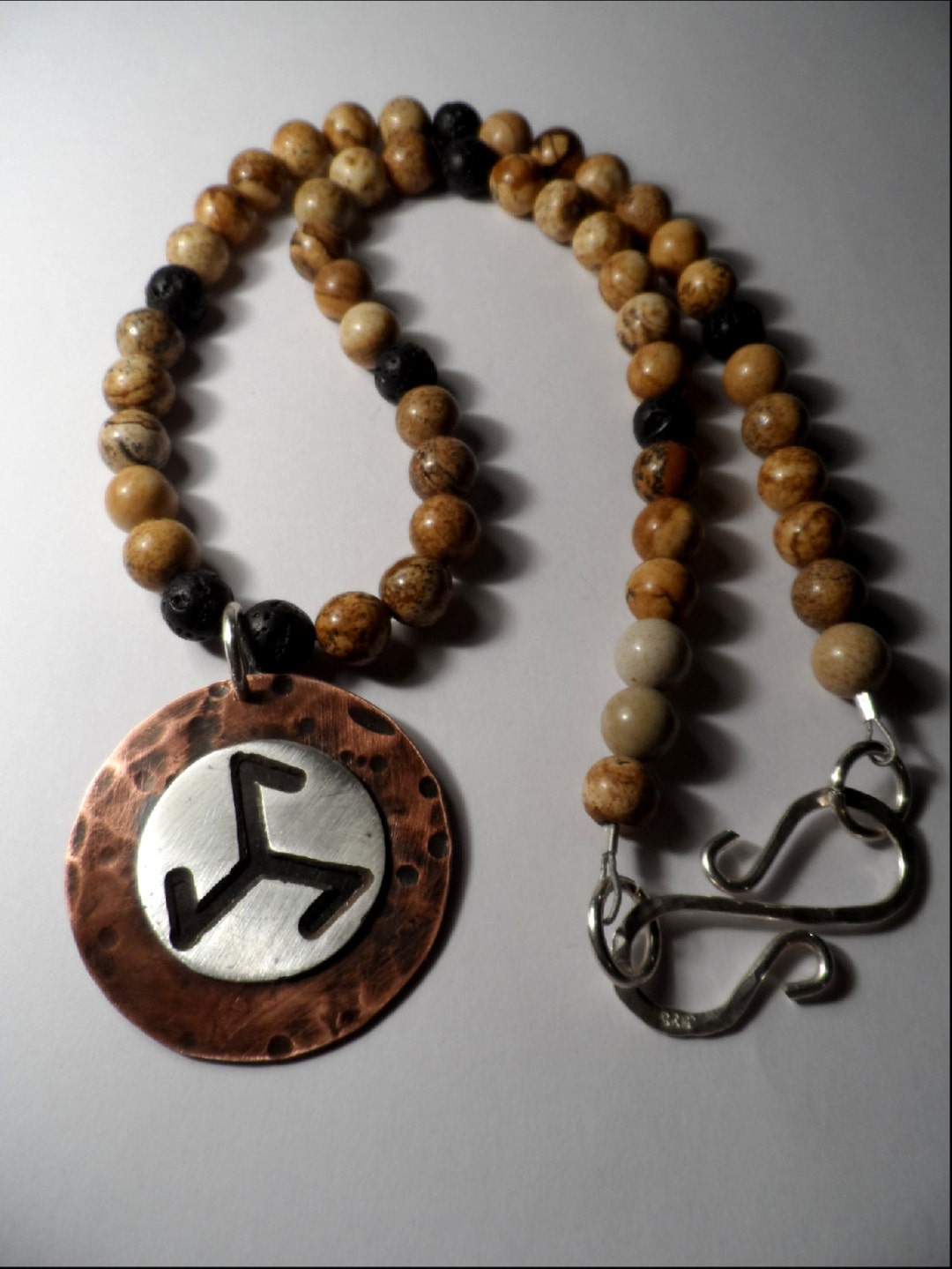 Trefot Laguz Bindrune Necklace - .999 Fine Silver & Copper - Grade-a ...