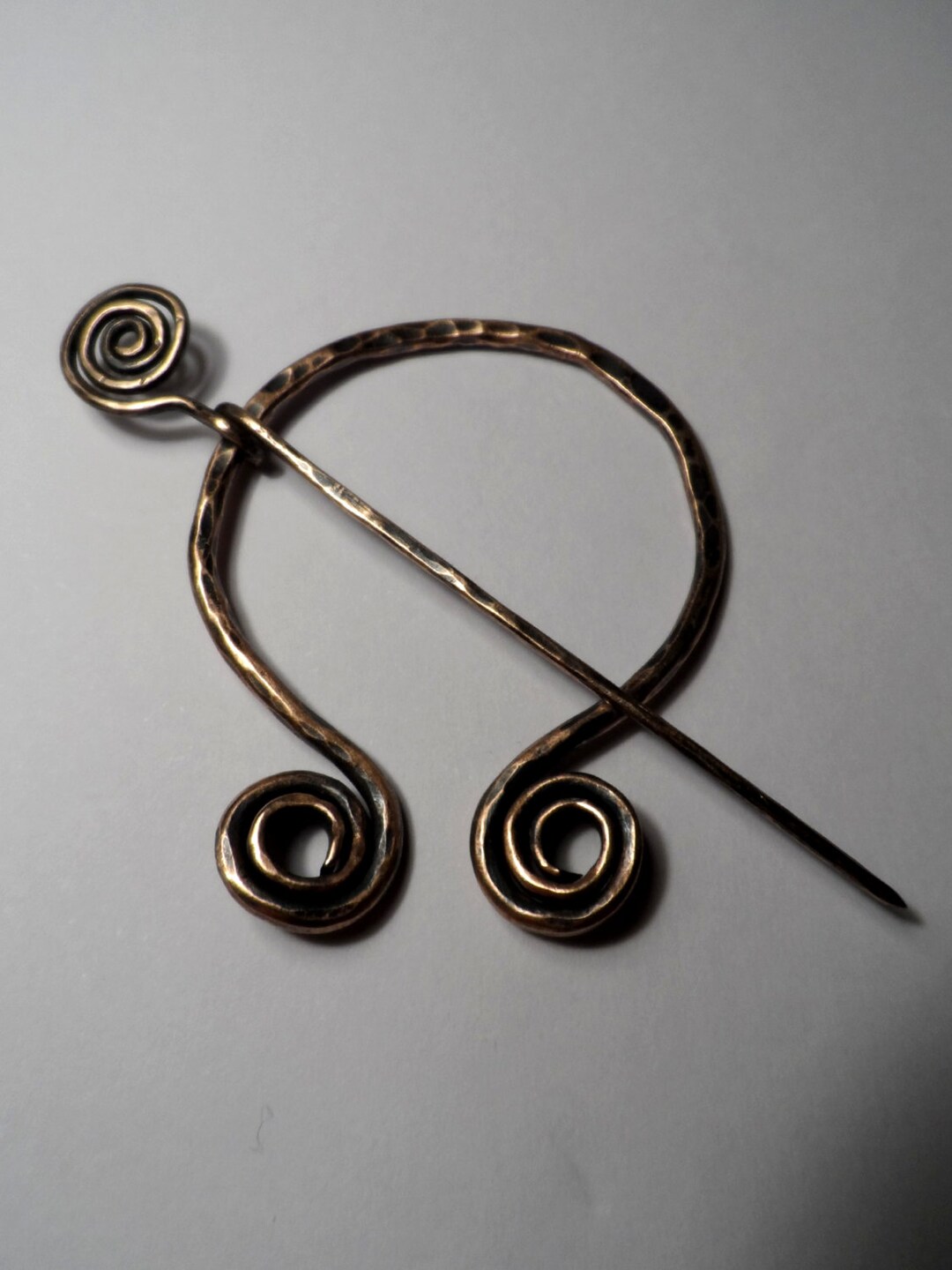 Spiral Fibula Cloak / Scarf / Kilt Pin - Forged Bronze - Replica of ...