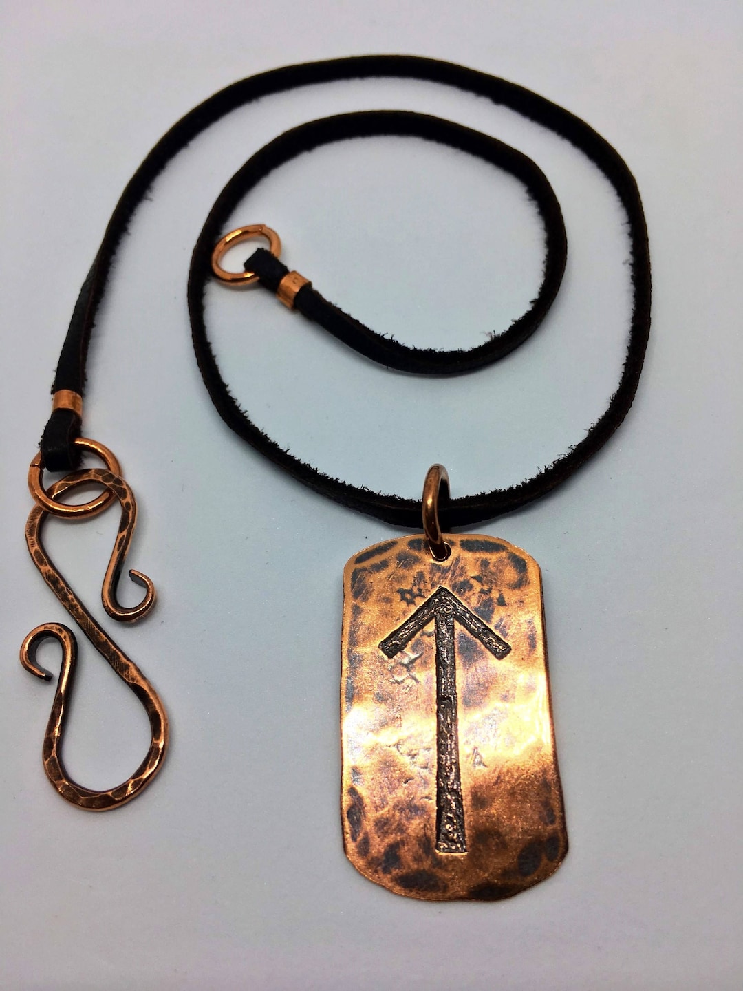CHOOSE YOUR RUNE Copper & Leather Rune Talisman Elder Futhark Rune ...
