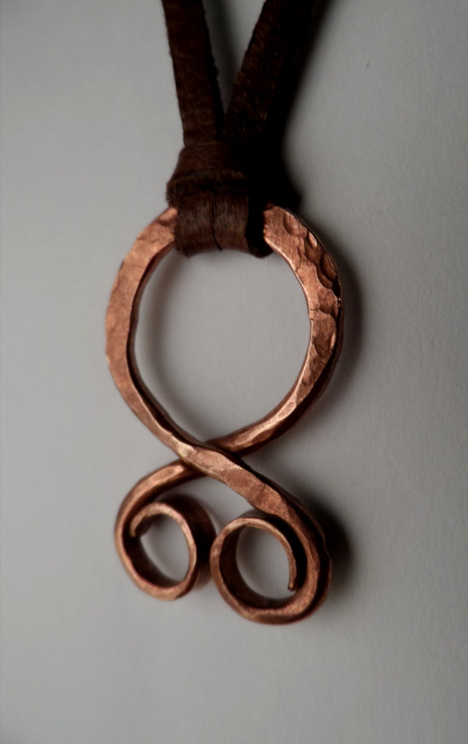 Bronze Viking Troll Cross - Leather Necklace - Forged Bronze Pendant ...