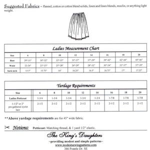 Ladies Petticoat / Half Slip Sewing Pattern by the King's Daughters ...