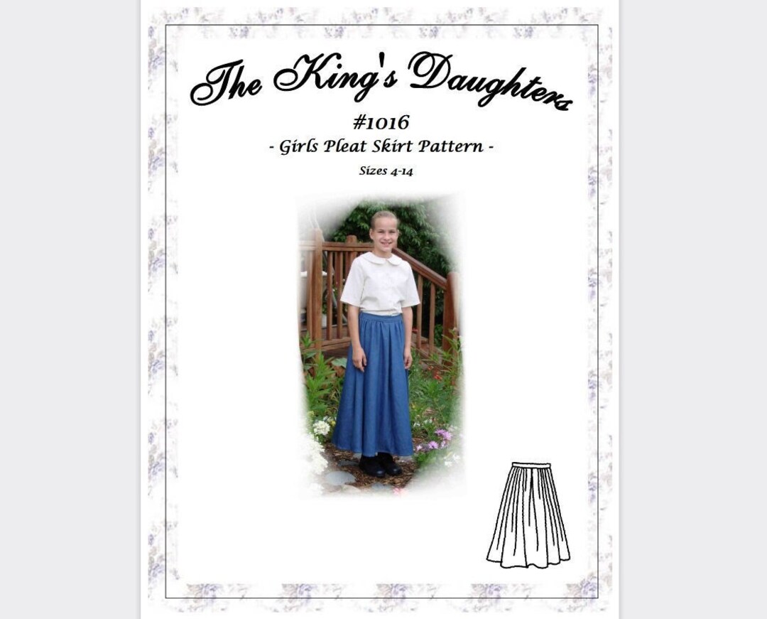 Pattern 1016 Girls Pleat Skirt Sewing Pattern by the King's Daughters ...