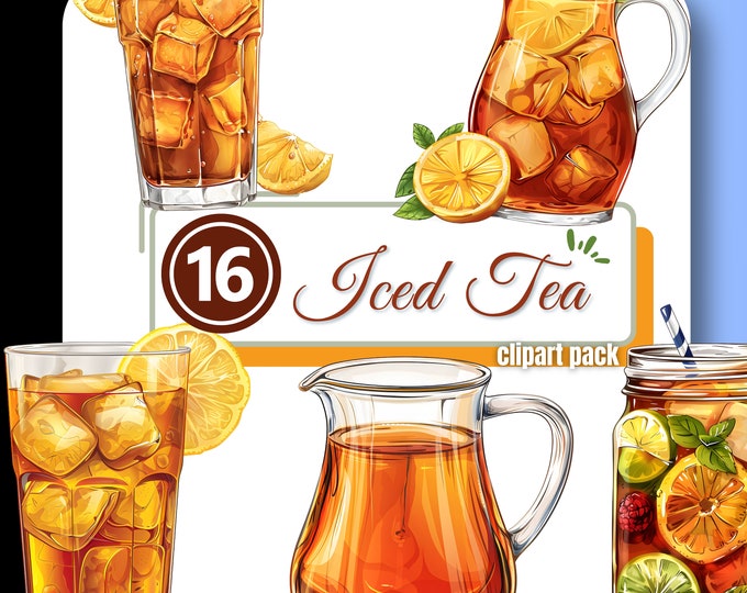 Tea Time Clipart Bundle, Summer Tea Clipart, Spring Tea Png, Summer ...