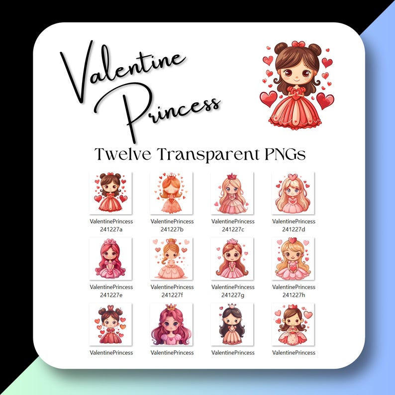 Valentine PRINCESS Clipart Anime Kawaii Chibi Heart Clip Art High ...