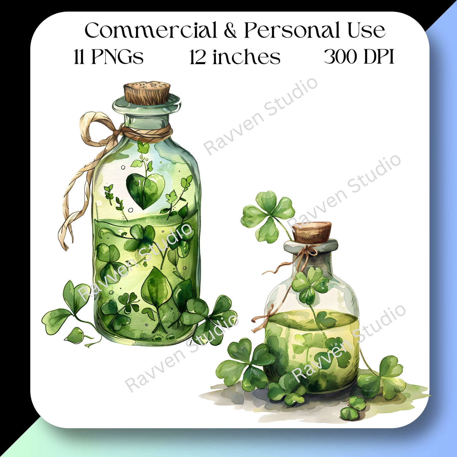 Lucky Potion Clipart, Magic Bottle Clipart, Watercolor Potion Clipart ...