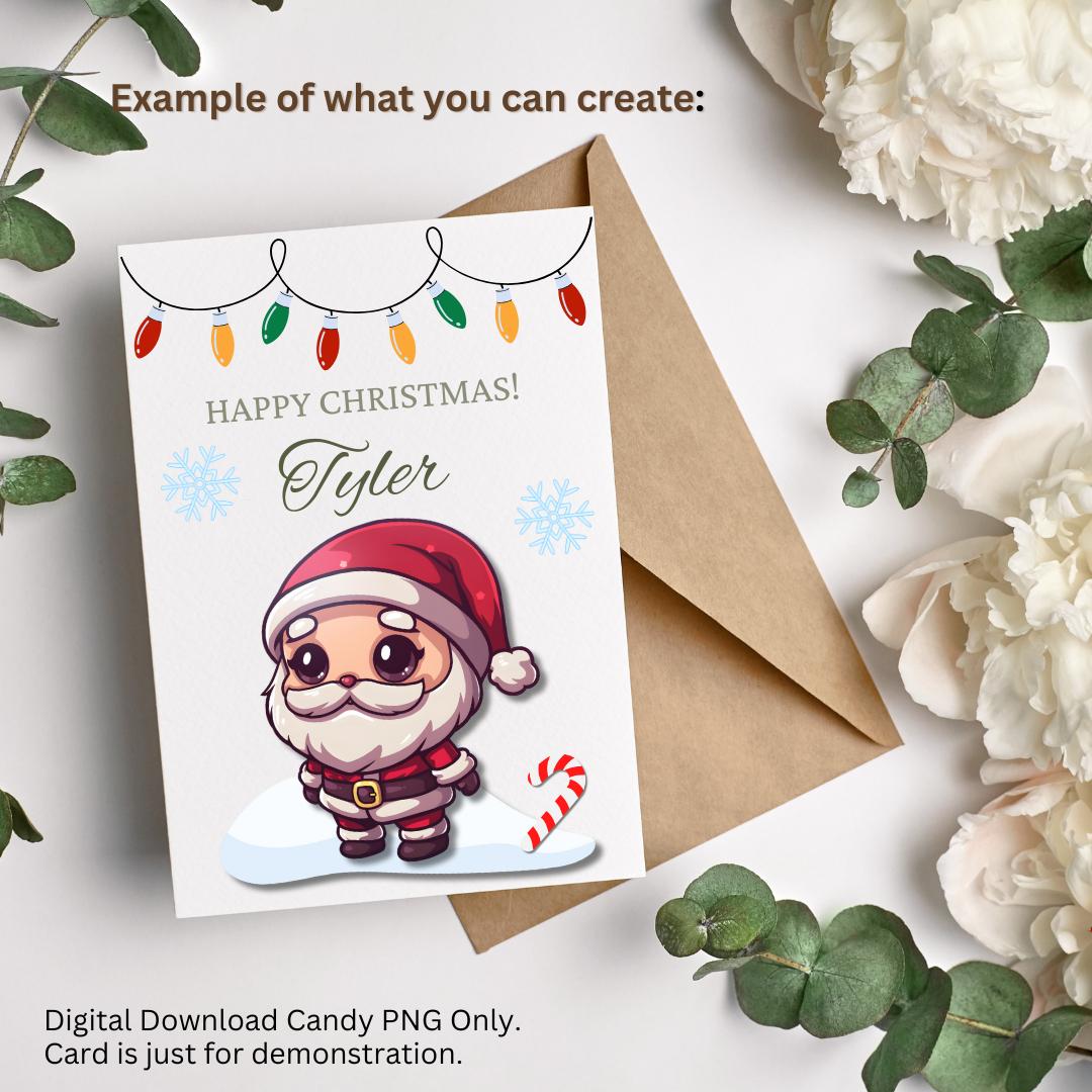 Kawaii SANTA Claus Clipart Graphic Festive Christmas Xmas Ho Ho Holiday ...