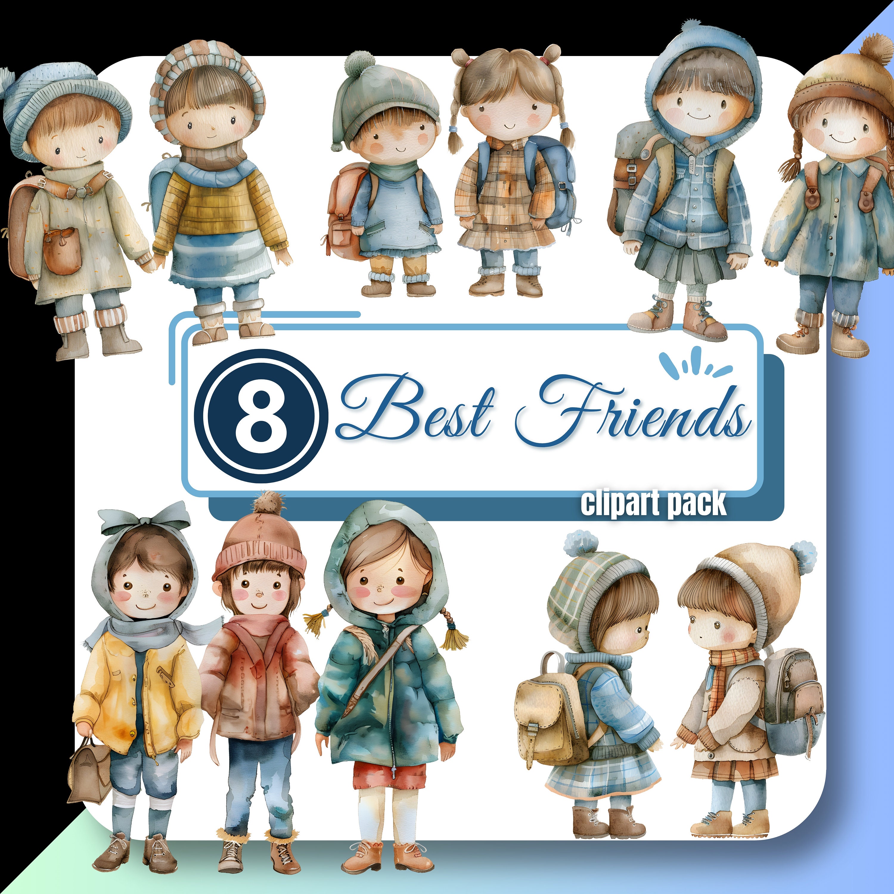 Best Friends Clipart, Besties Clip Art, BFF Png, School Children ...