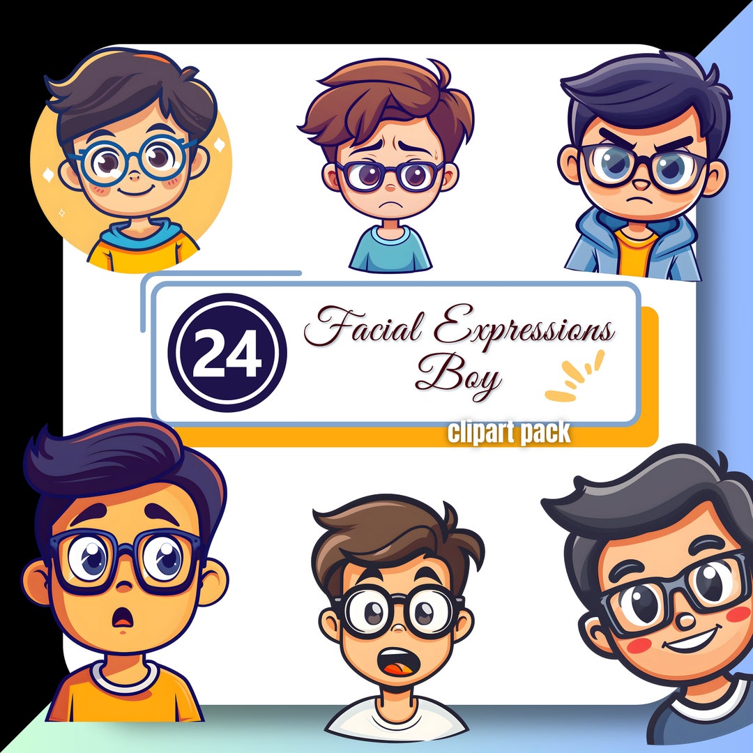 Facial Expression Boy Emotion Clipart, Educational, Homeschool School ...
