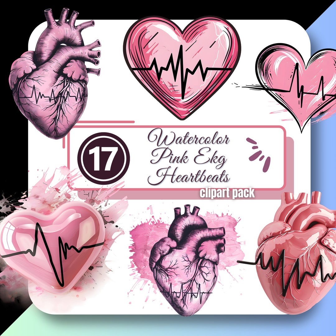 Pink Heartbeat Graphic Clipart EKG Nursing Medical DR Vibe Clip Art ...
