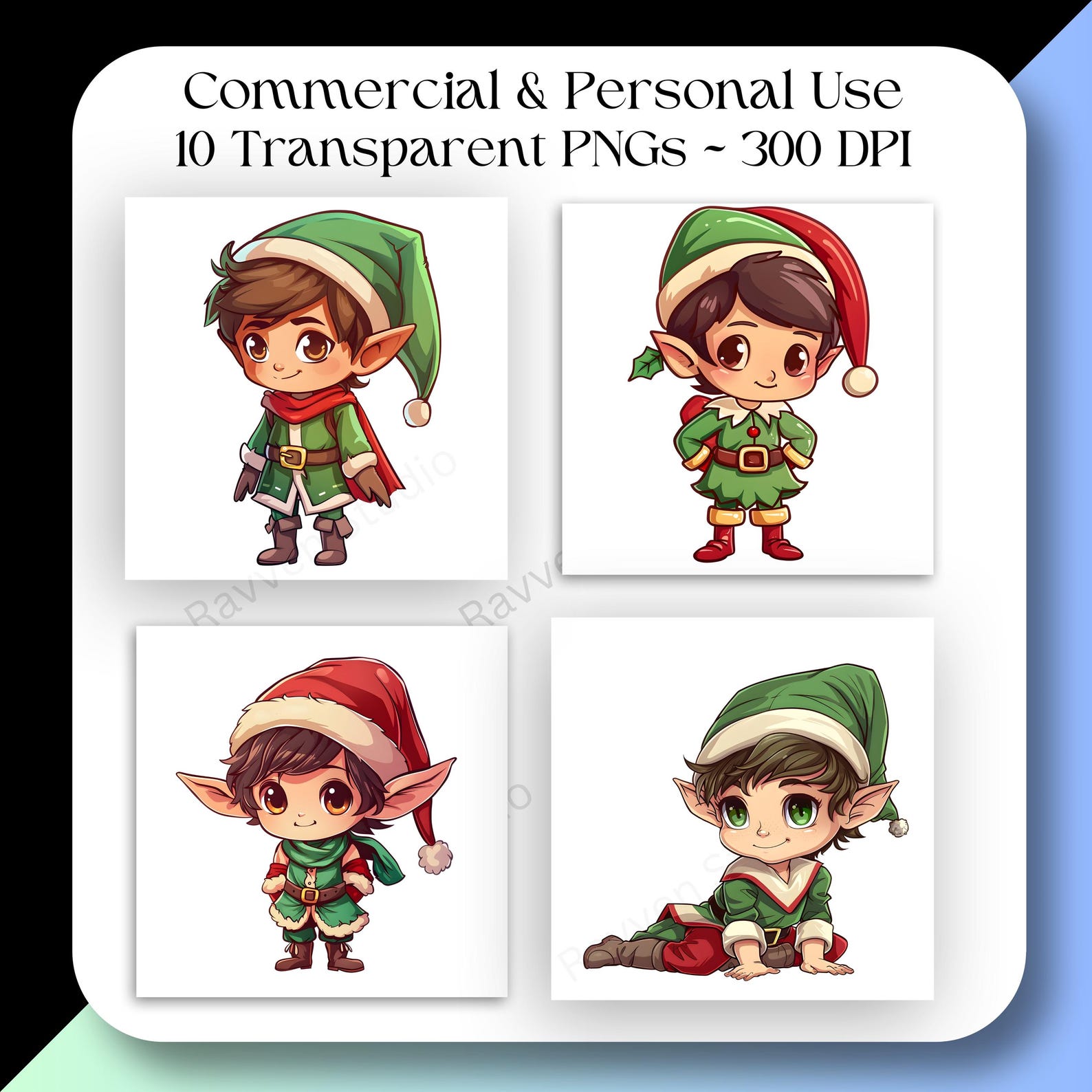 Santa's Helper ELF Clipart Clip Art Holiday Manga Christmas Party ...