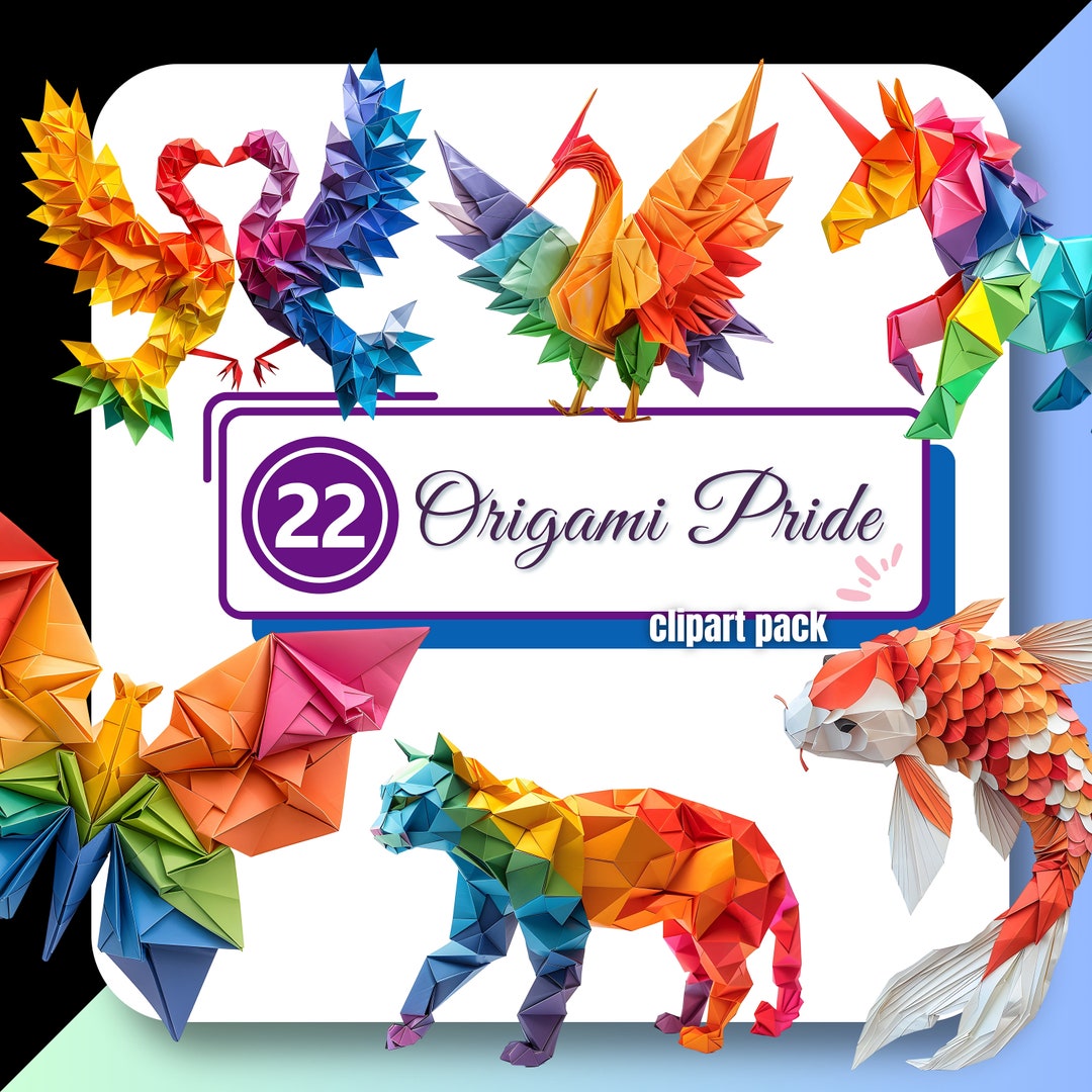 Origami Happy Pride Clipart Rainbow Crane Koi Fish Butterfly Clip Art ...