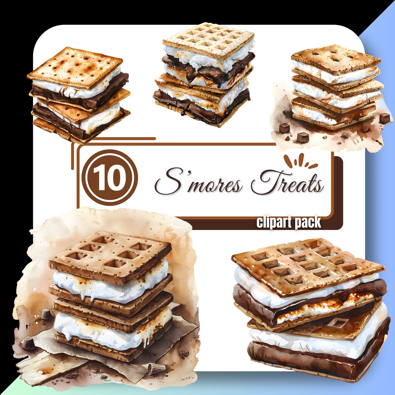 Camp Treat S'mores Clipart, Toasted Marshmallow Png, Smores Clip Art ...