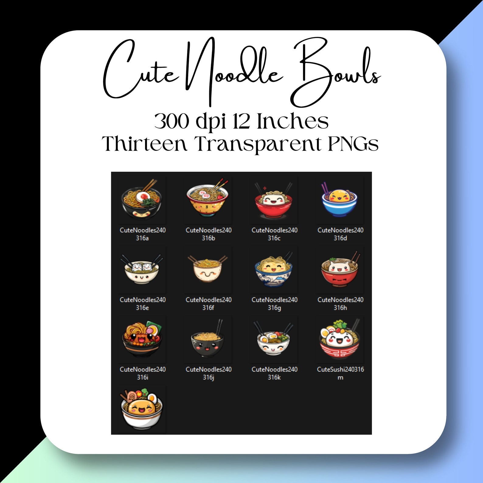 Cute Kawaii Noodle Bowl Clipart, Cute Japanese Food Png, Digital ...