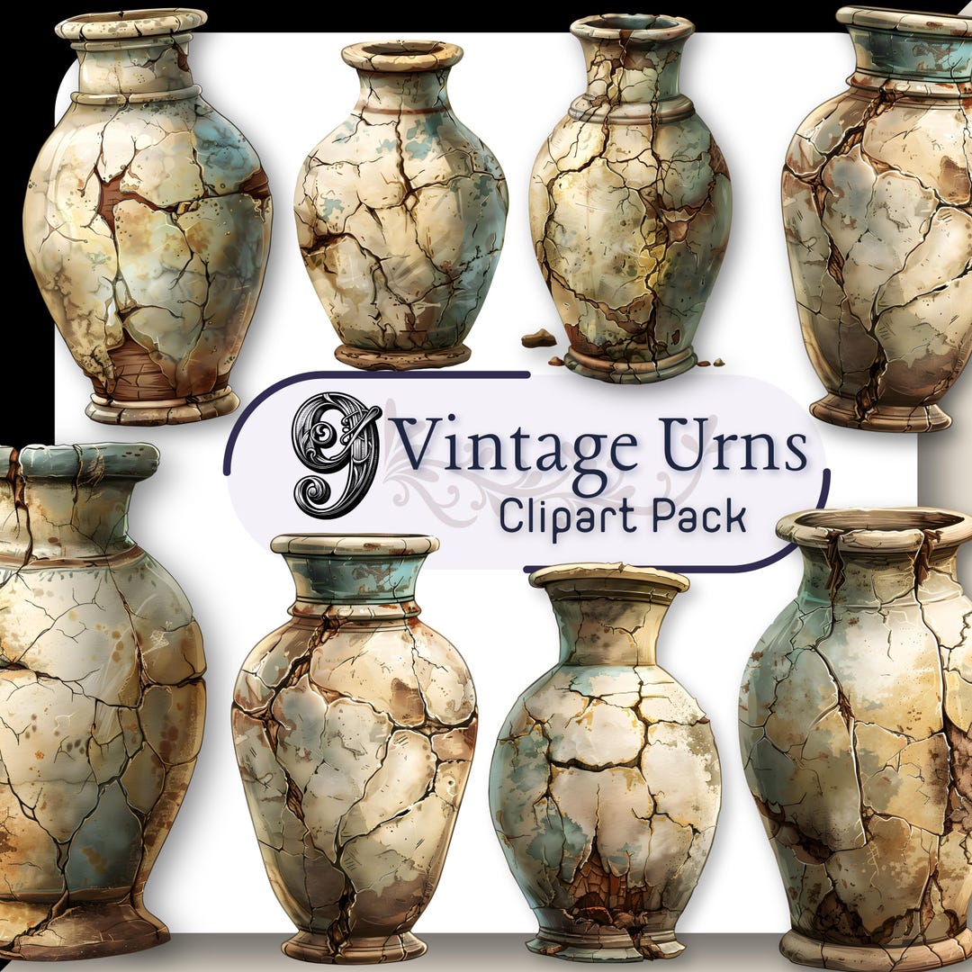ANCIENT VASE Clipart, Antique Pot, Greek Urn Graphics, Digital Download ...