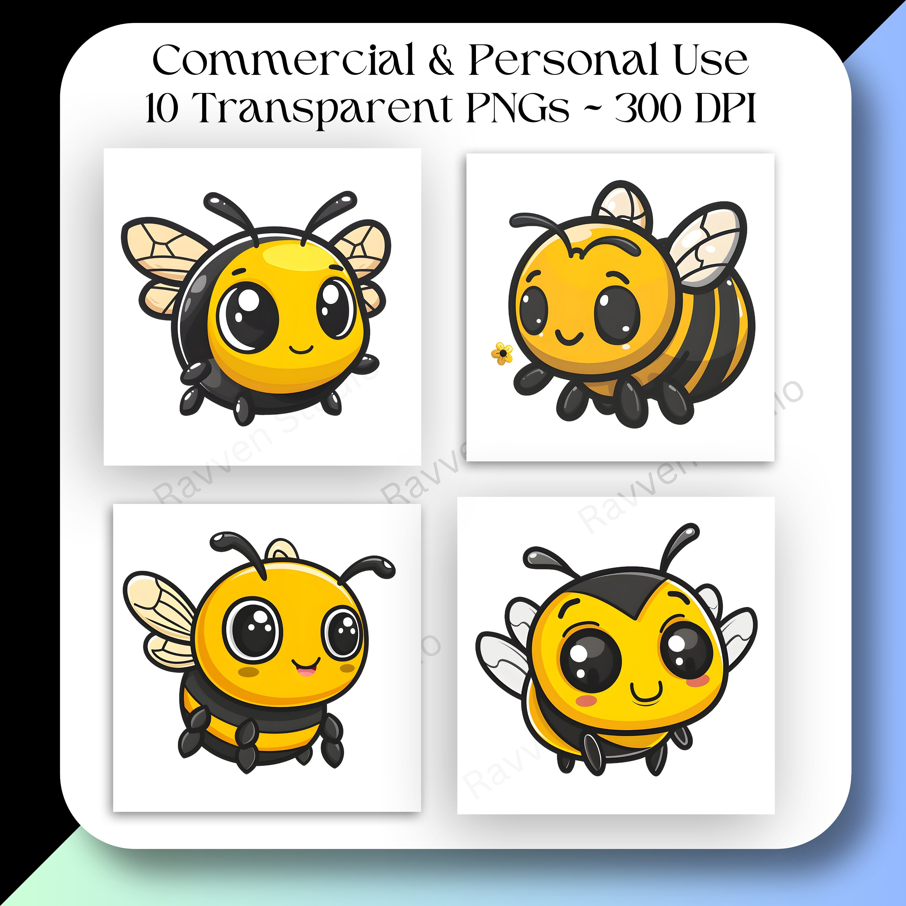 Cute Honey Bee Clipart, Garden Clip Art, Kawaii Spring PNG, Junk ...